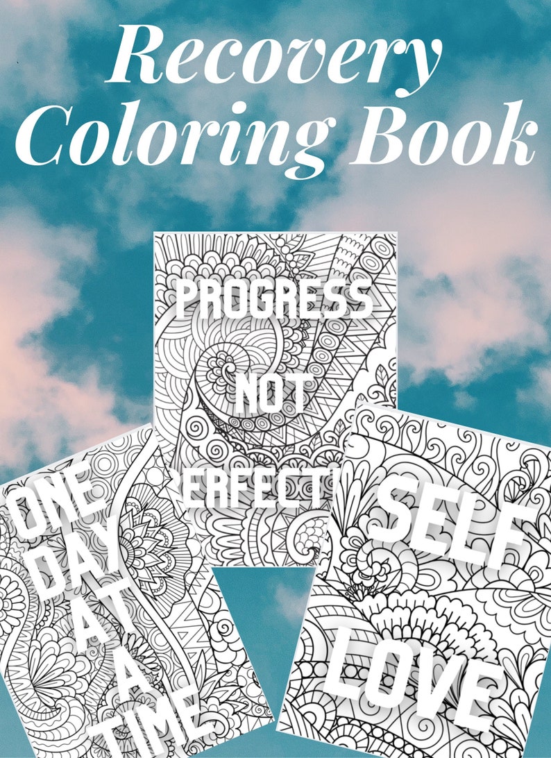 Printable Recovery Coloring Book Pages, 12 Steps, Mindfulness Gift ...