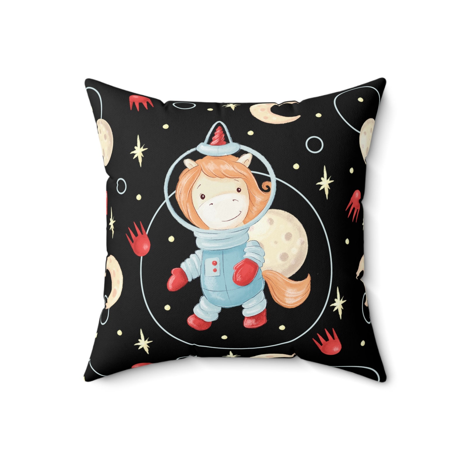 Kids Space Themed Throw Pillow, Unicorn Pillow, Child Accent Pillow ...