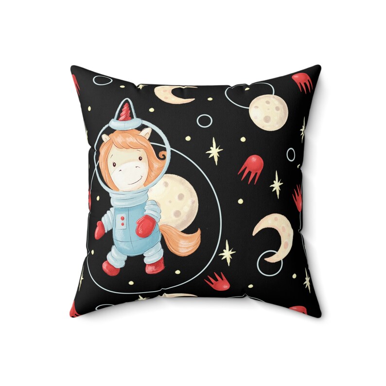 Kids Space Themed Throw Pillow, Unicorn Pillow, Child Accent Pillow ...
