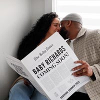 New Baby Announcement Newspaper, Baby on the Way Pregnancy Reveal ...