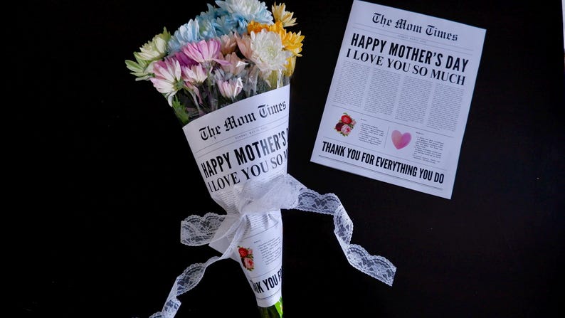 The Mom Times Newspaper Template for Mother’s Day - Etsy