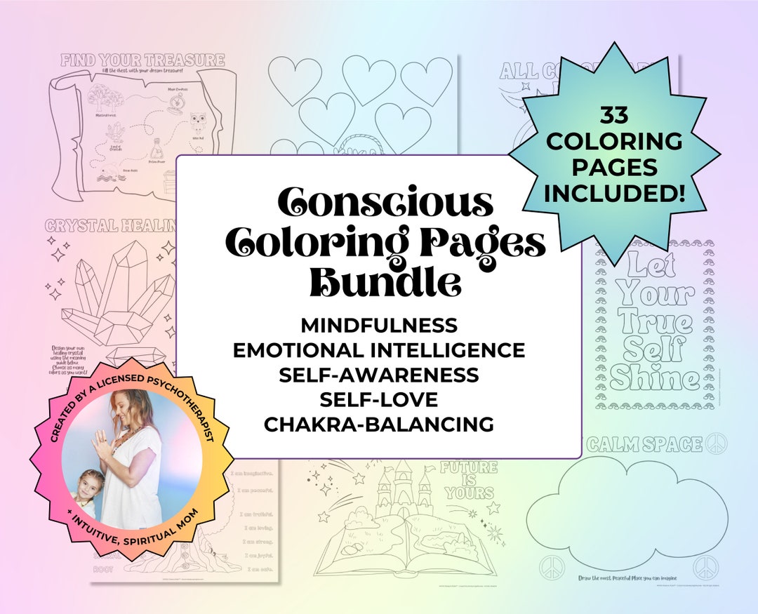 Kid Calm Activities BUNDLE Conscious Coloring Kid Mindful Activities ...