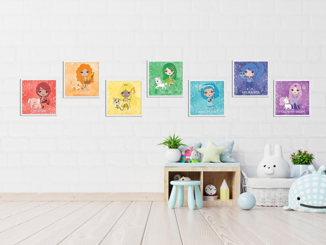 Girls SEL Social Emotional Wall-poster Bundle Mental Health Awareness ...