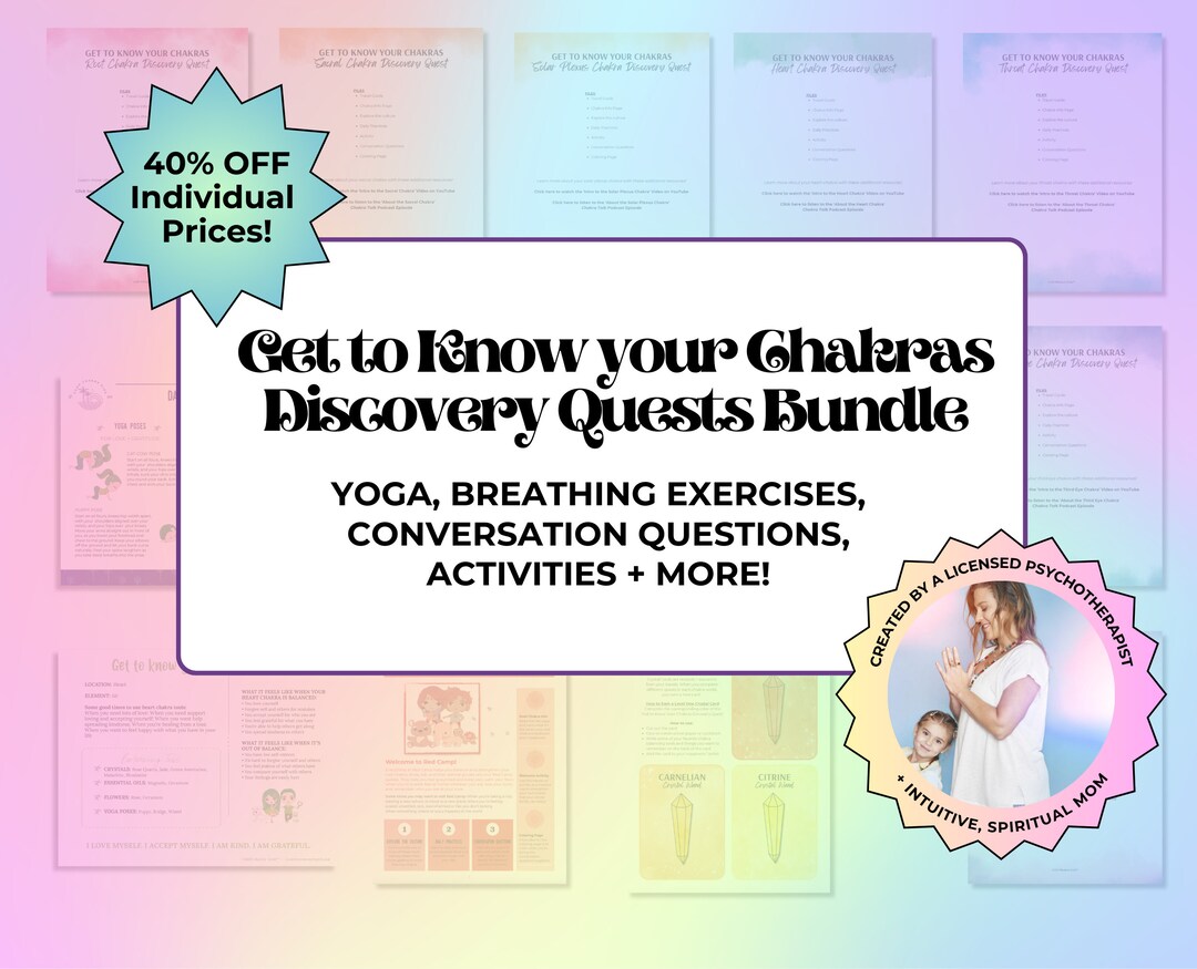 Learning Chakras BUNDLE Kid Self-discovery Quests Beginner Yoga ...