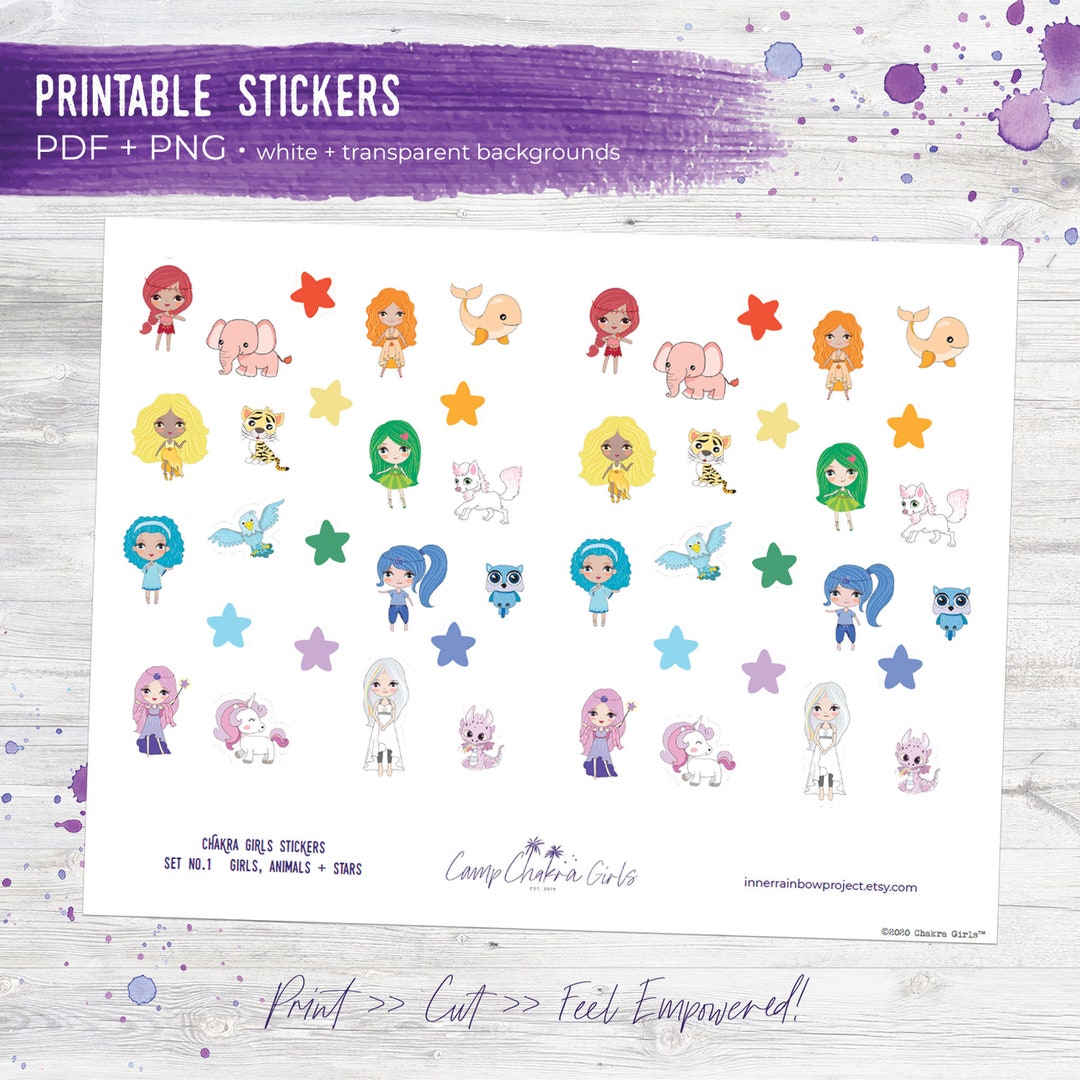 Chakra Stickers Chakra Girls Digital Stickers Journal Stickers Spirit ...