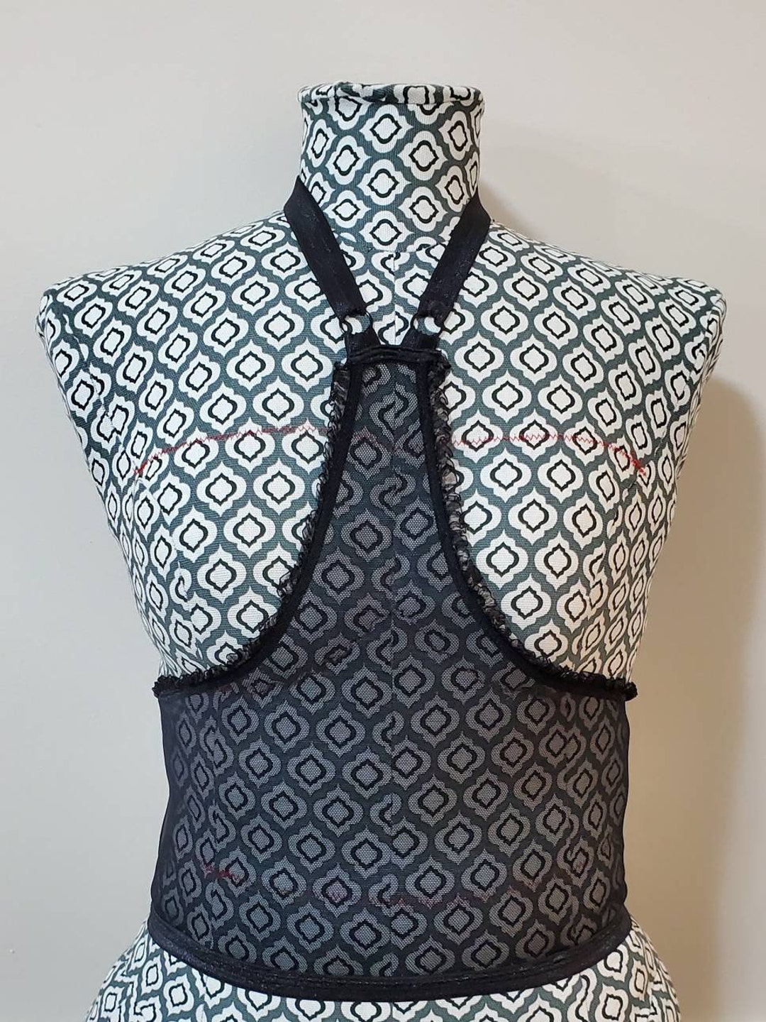 Black Ruffle Mesh Chest Harness - Etsy