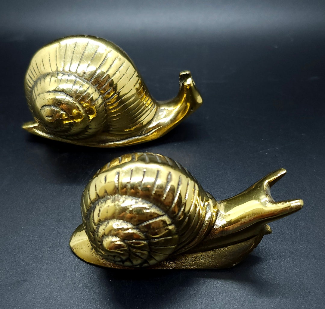 Pair of Vintage Brass Snail Figurines / Paperweights - Etsy