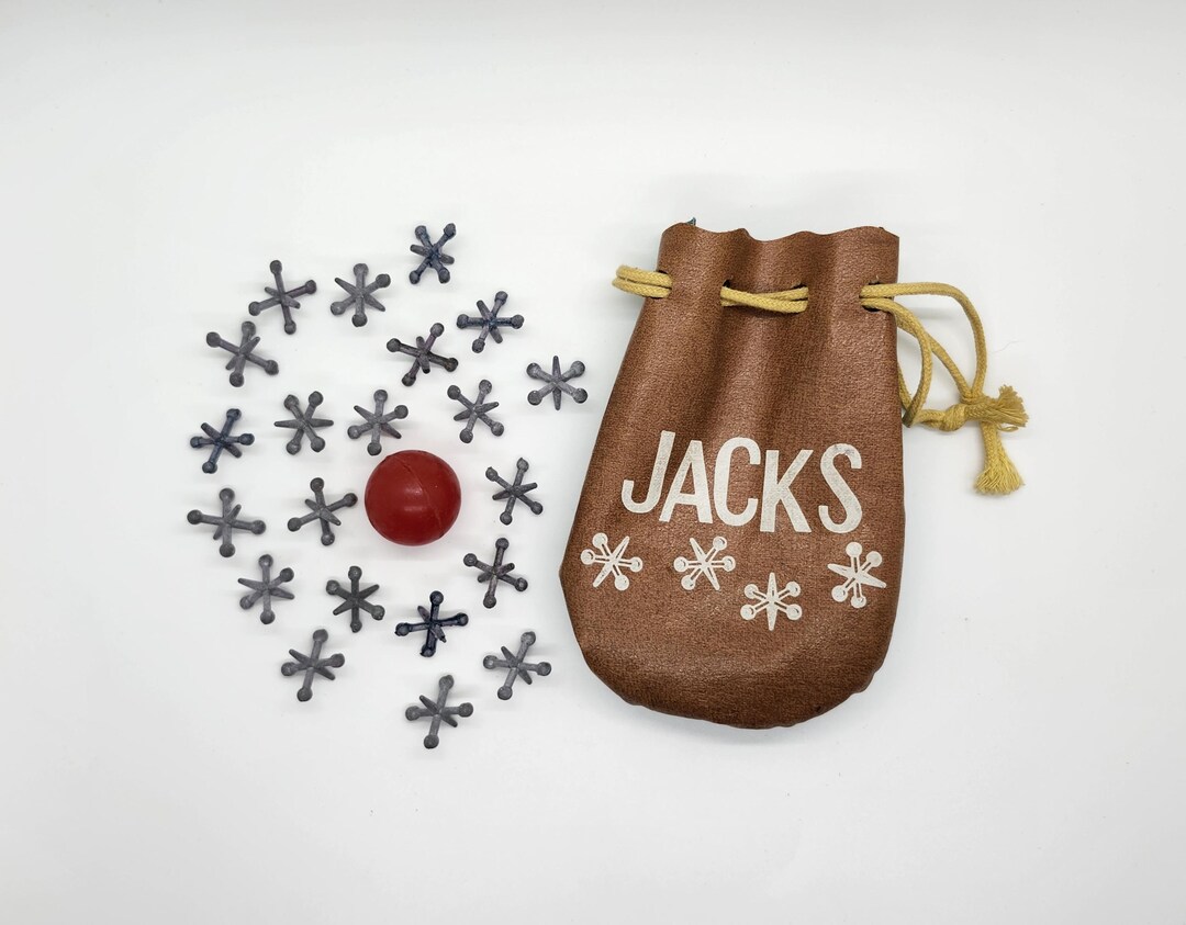 Vintage Ball & Jacks Game in Vinyl Pouch - Etsy