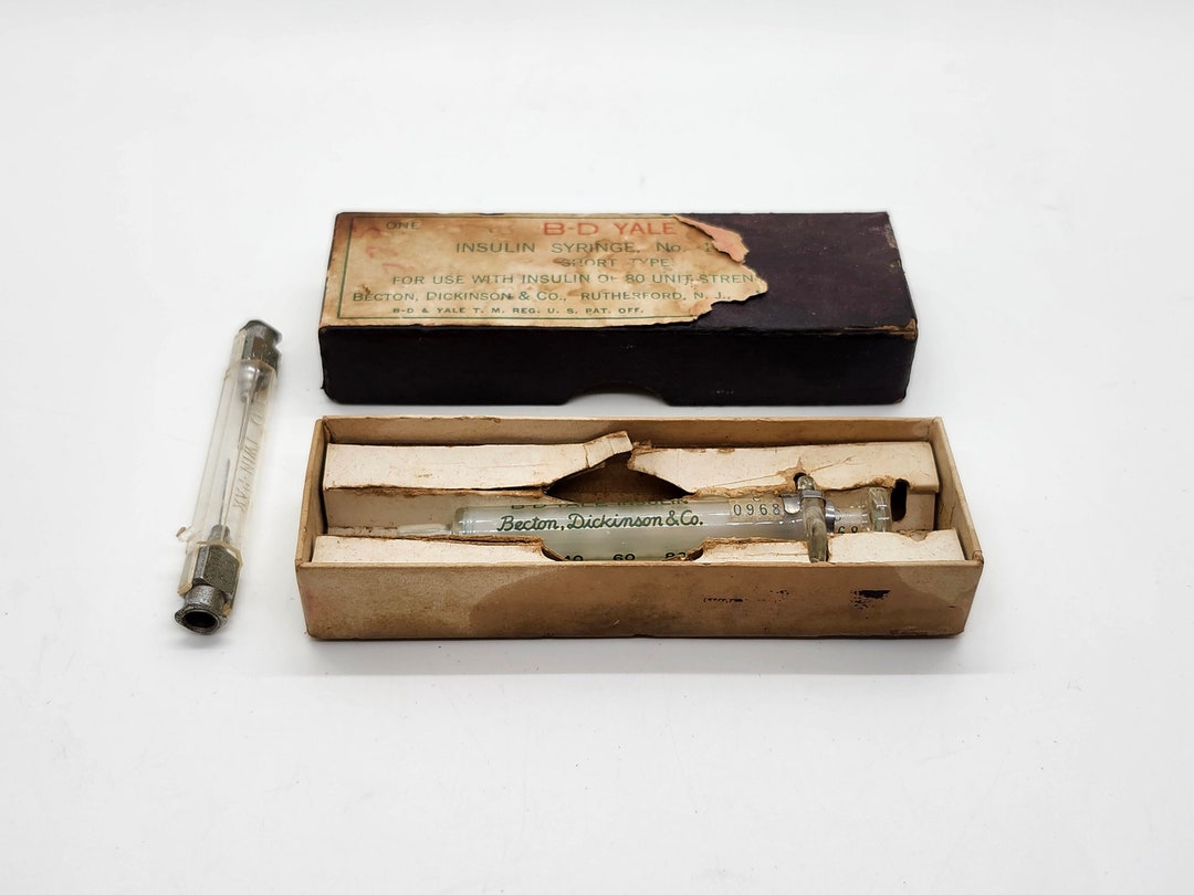 Vintage B-D Yale Glass Insulin Syringe in Original Box / Medical ...