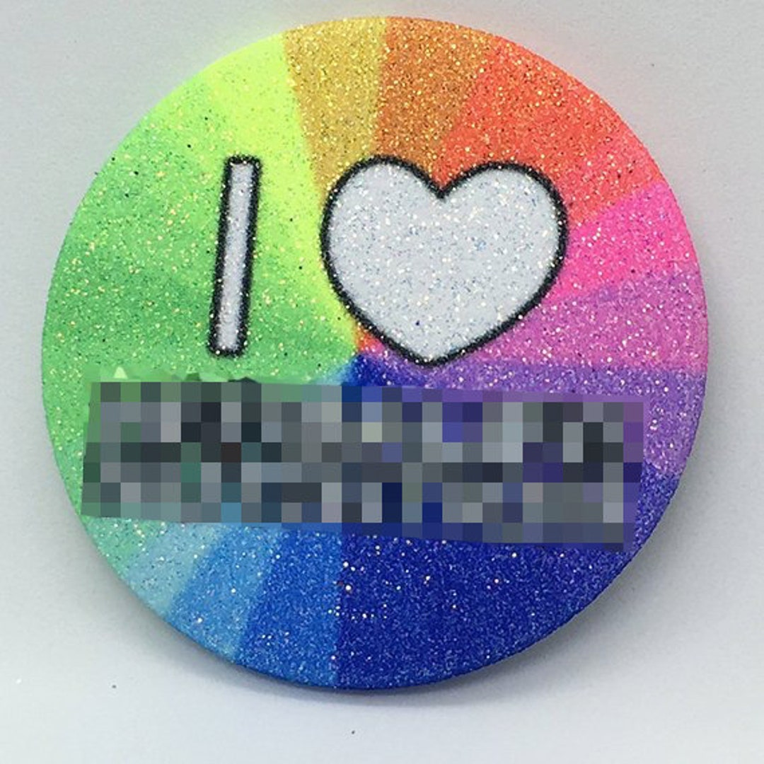 2.25 Bling I Love Button Rainbow Edition - Etsy