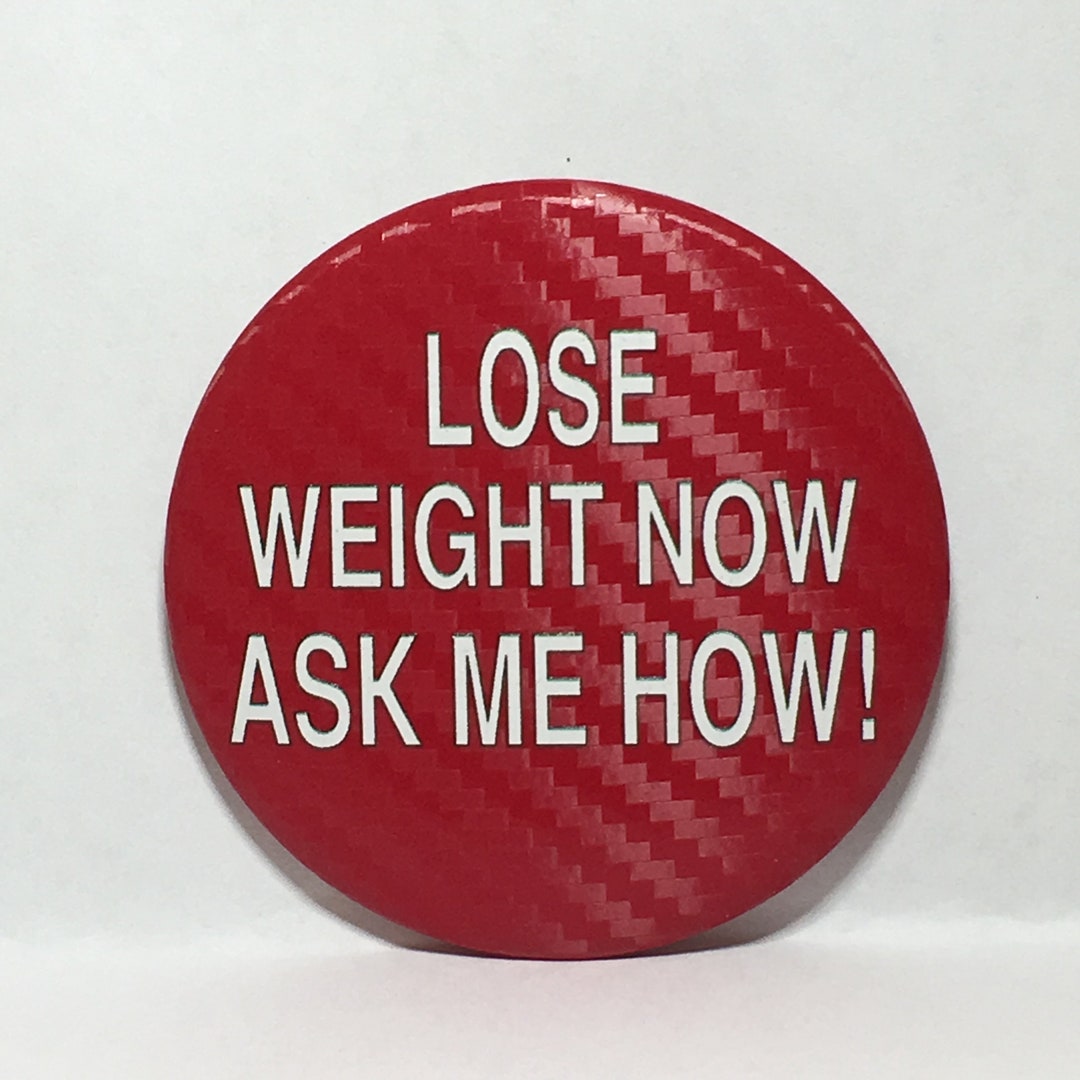 2.25 Lose Weight Now Button Red Carbon Fiber Edition - Etsy