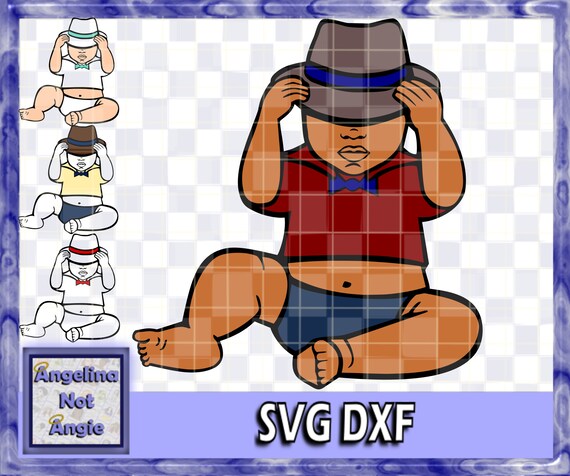 BOY SVG DXF Caleb Bebé en sombrero Fedora con pajarita - Etsy España