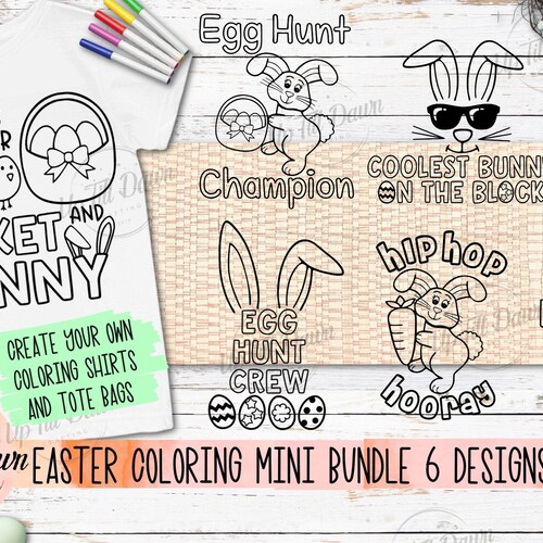 Happy Easter Coloring Mini Bundle SVG Easter Coloring SVG - Etsy