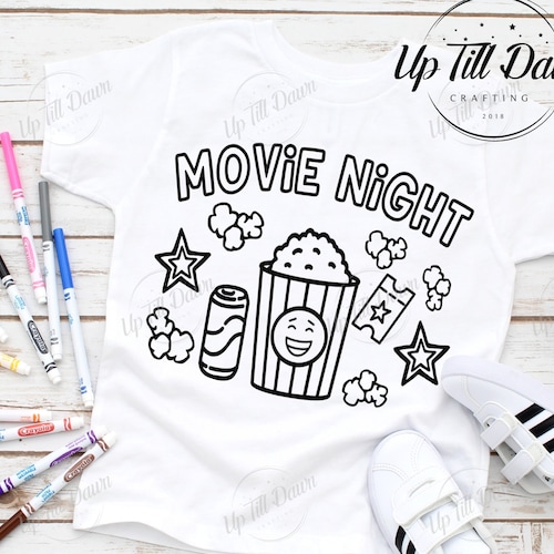 Family Movie Night SVG Family Coloring Shirt SVG Movie Night - Etsy