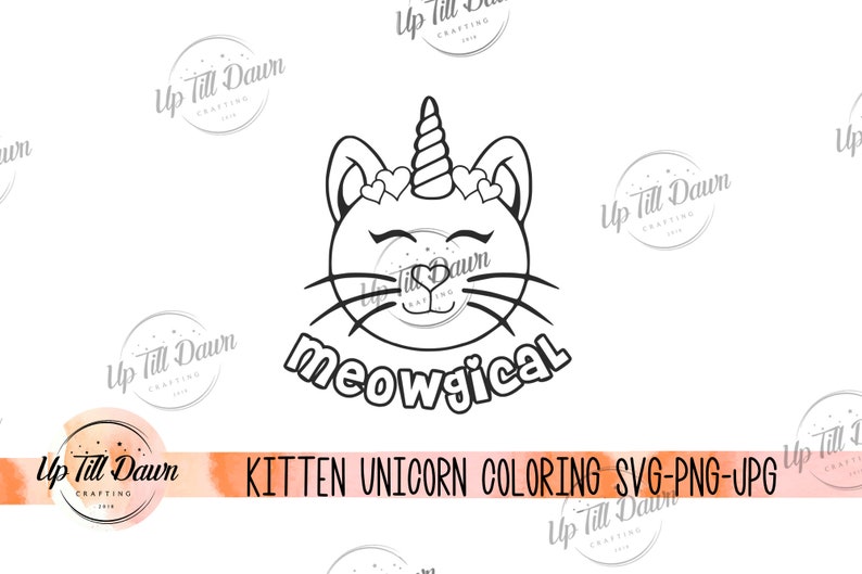 Caticorn Coloring SVG Kitticorn SVG Cat Unicorn Coloring - Etsy