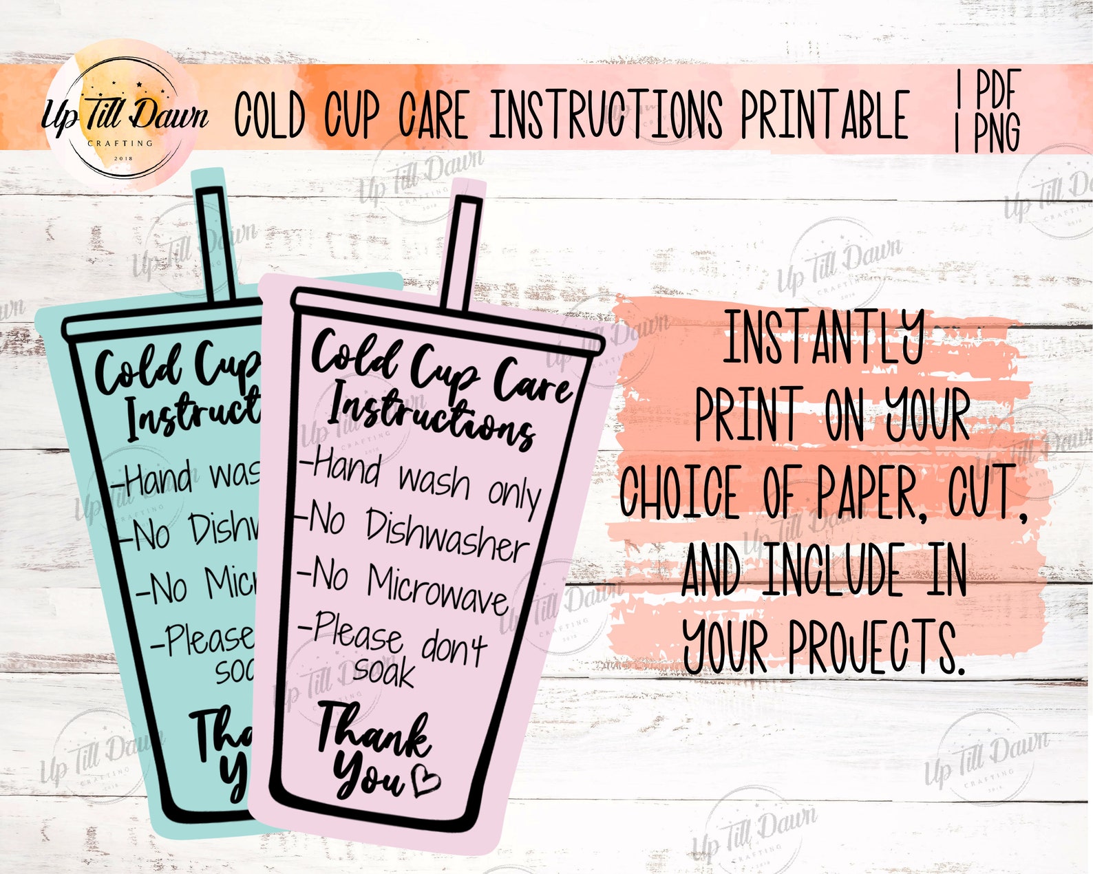 Vinyl Products Care Card Printable Personalized Products Care - Etsy