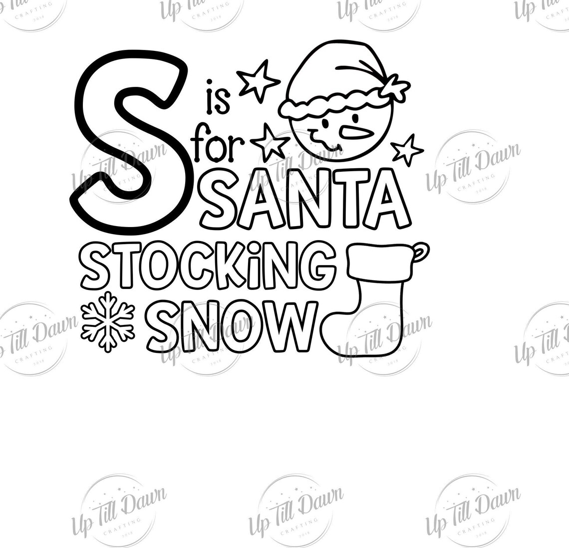Santa Coloring SVG Preschool Christmas Coloring SVG - Etsy