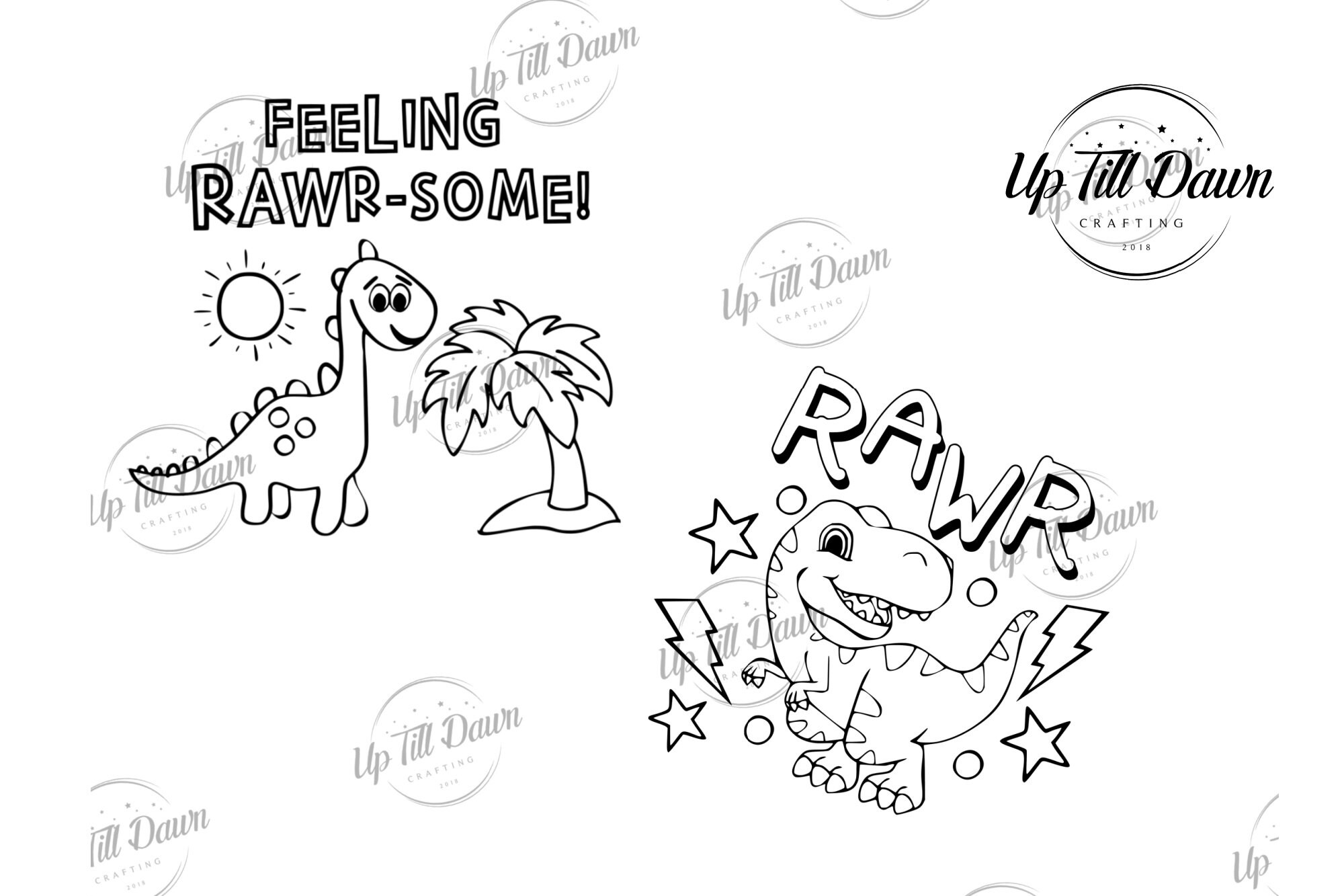 Dinosaur Coloring SVG Dinosaur SVG Toddler Dinosaur SVG | Etsy