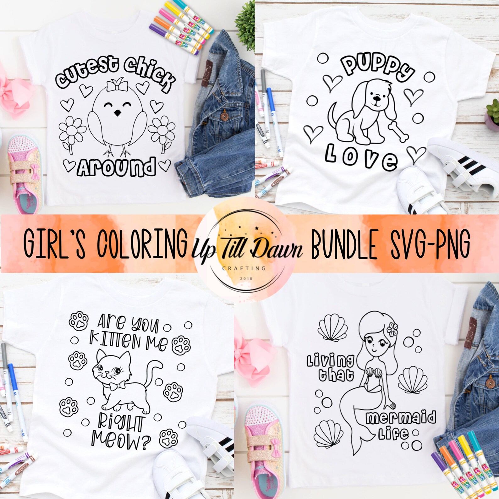 Girl Coloring SVG Bundle Coloring SVG - Etsy