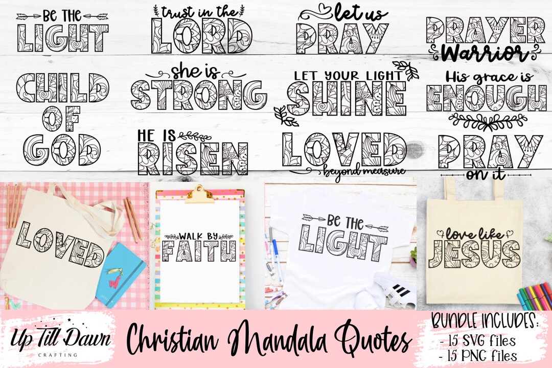 Christian Coloring SVG, Christian Mandala SVG, Bible Verse SVG - Etsy