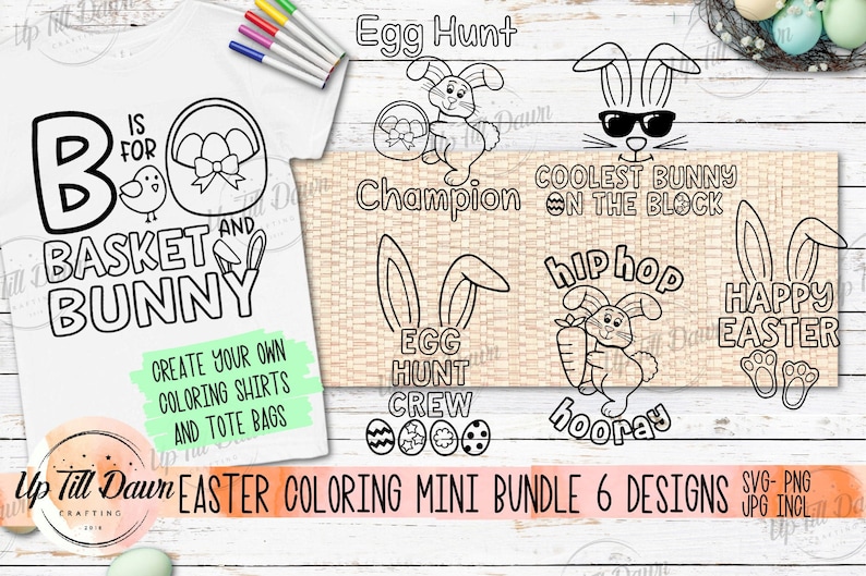 Happy Easter Coloring Mini Bundle SVG Easter Coloring SVG - Etsy