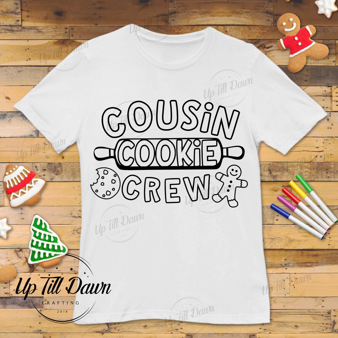 Cousin Cookie Crew SVG Christmas Coloring Shirt SVG Cookie | Etsy