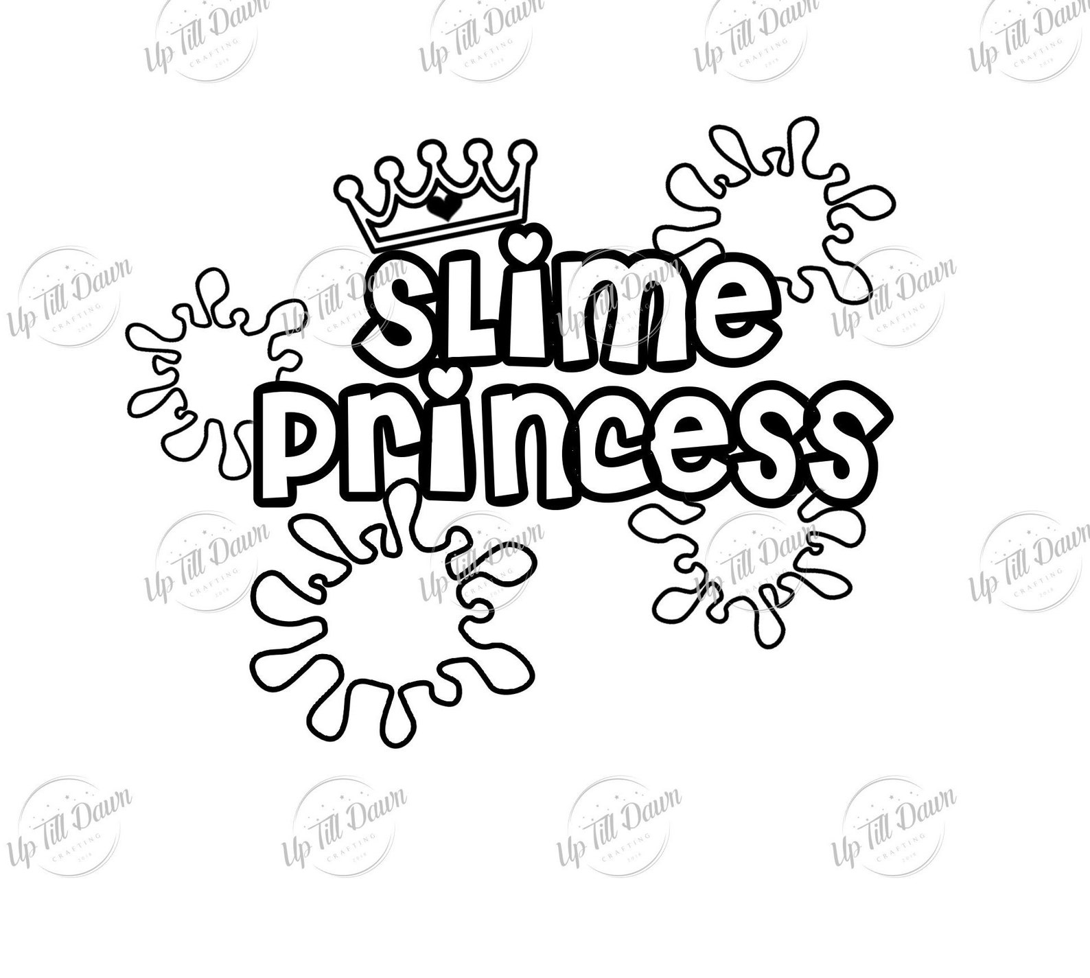 Slime Princess Coloring SVG Slime Coloring Page Slime - Etsy