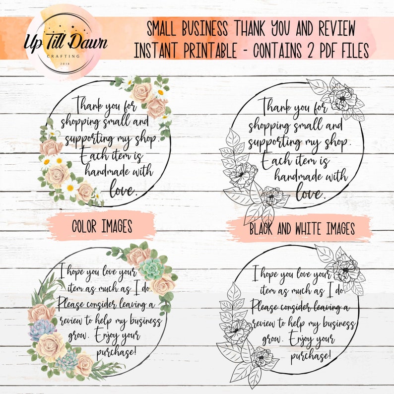 Thank You Printable Cards Review Cards Thank You for | Etsy