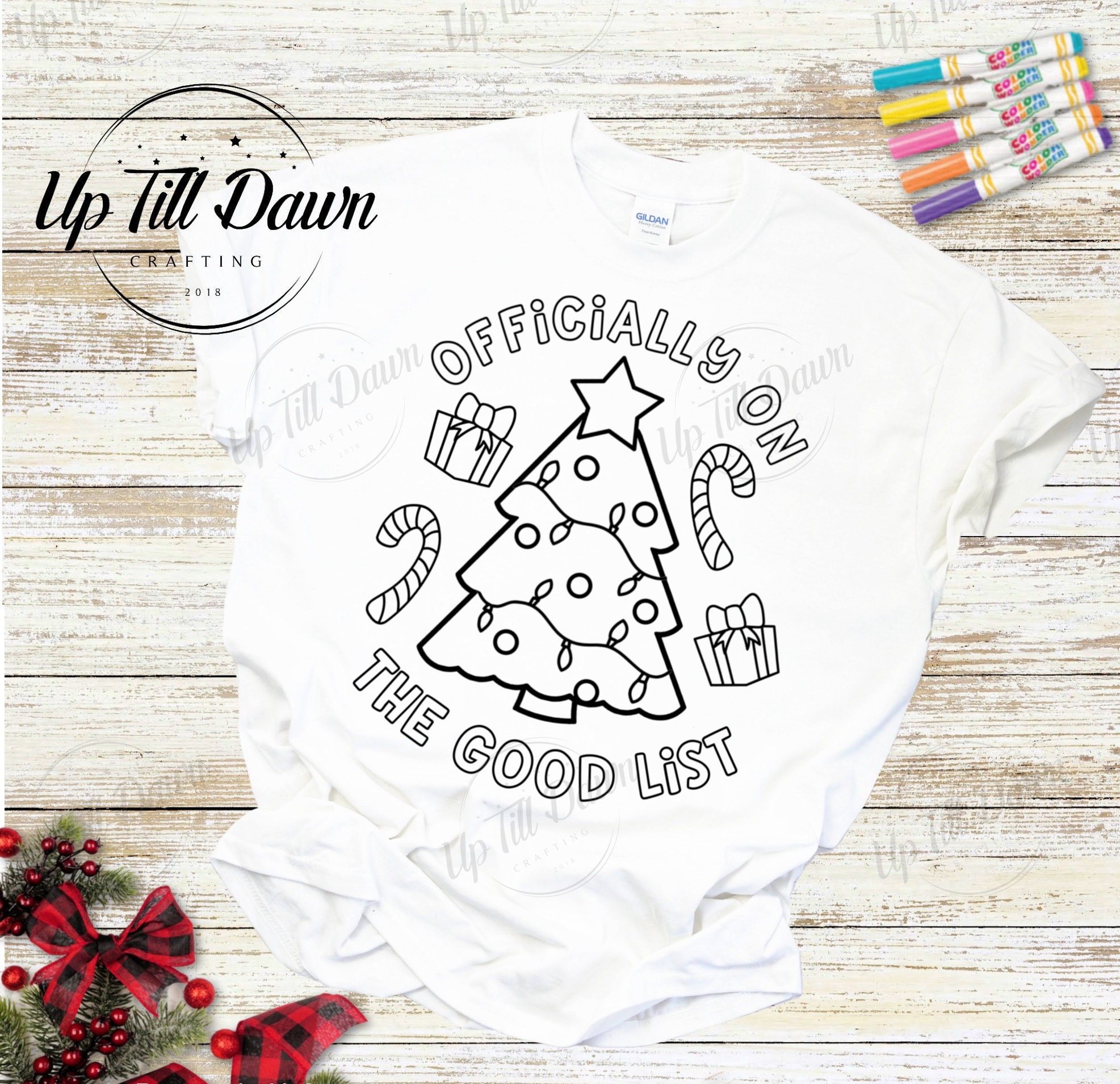On the Good List SVG, Christmas Coloring Shirt SVG - Etsy