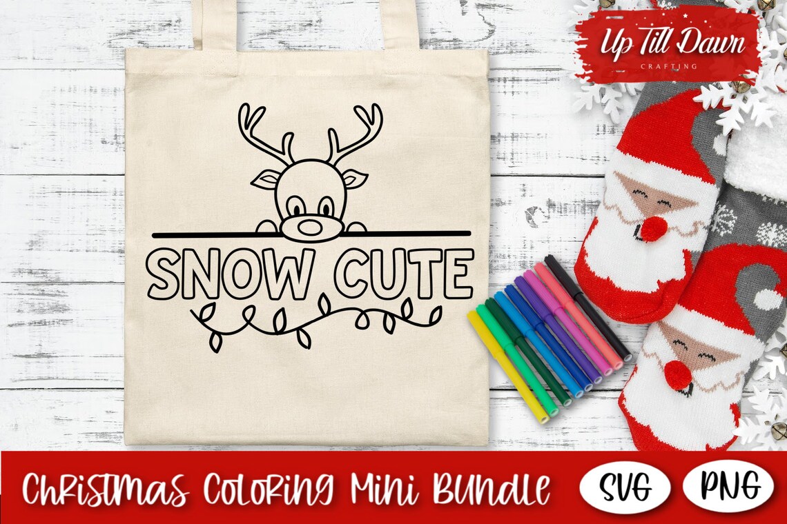 Christmas Coloring SVG Bundle Elf Coloring SVG Santa - Etsy