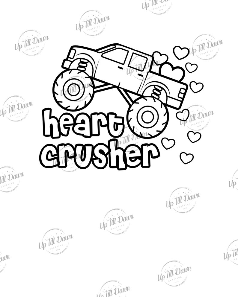 Valentine's Day Coloring Shirt SVG Truck Coloring SVG - Etsy UK