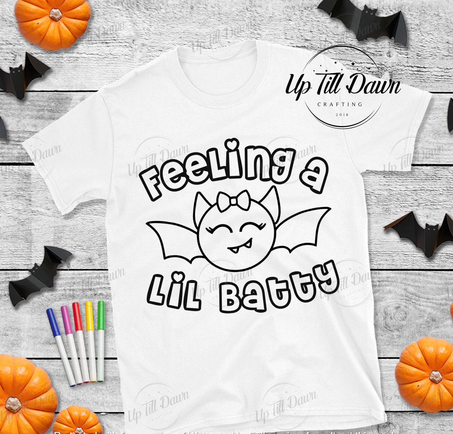 Feeling A Lil Batty SVG Halloween Coloring SVG Bat Coloring - Etsy