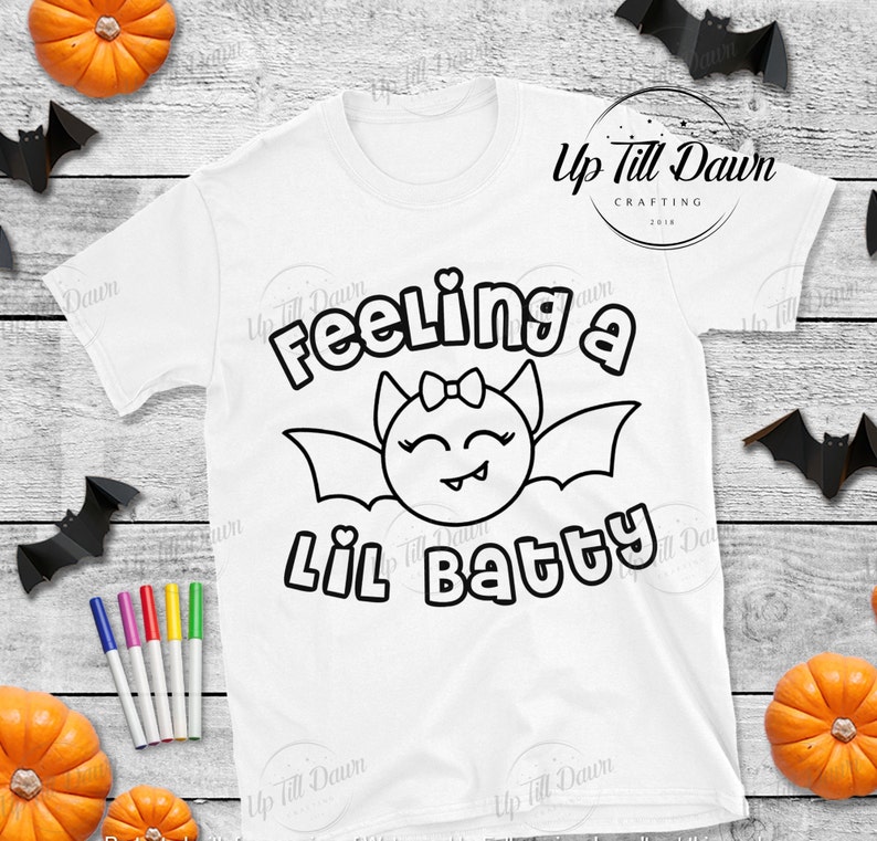 Feeling A Lil Batty SVG Halloween Coloring SVG Bat Coloring - Etsy