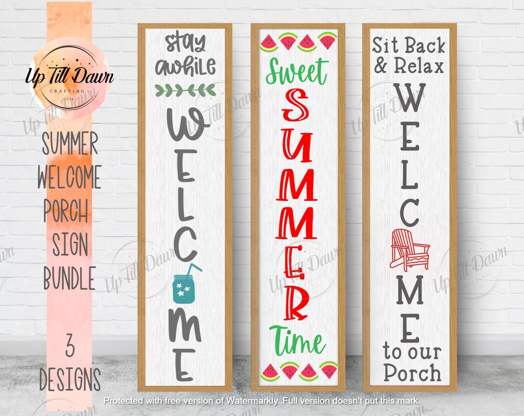 Welcome Porch Sign SVG Bundle, Summer Welcome Sign SVG - Etsy