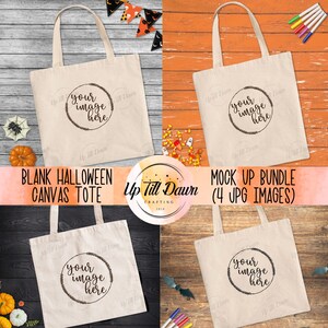 Halloween Tote Mock up Bundle, Canvas Tote Mock up Bundle, Halloween ...