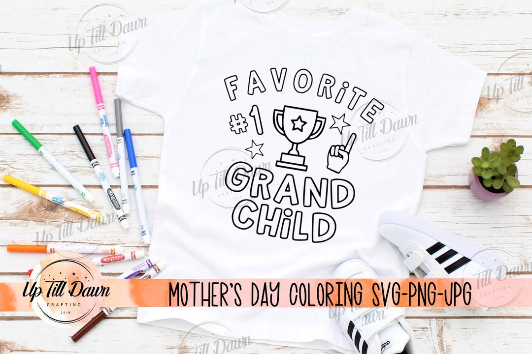 Favorite Grandchild SVG, Coloring SVG, Mother's Day SVG - Etsy