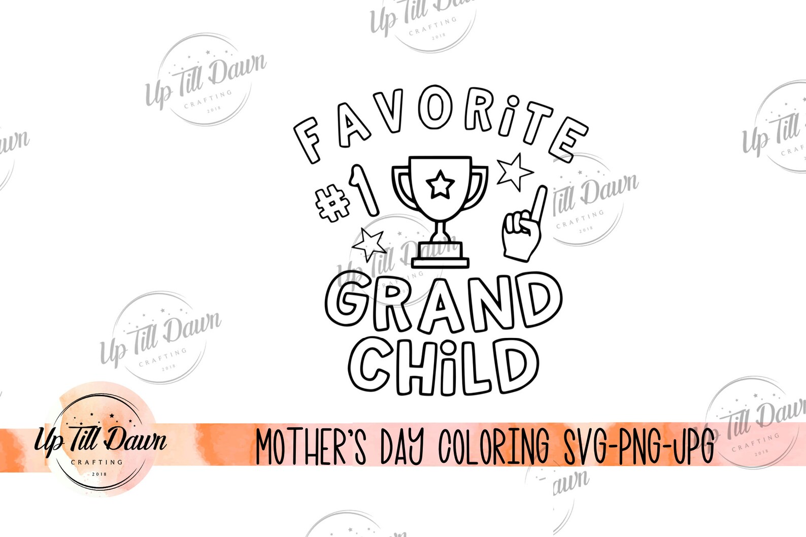 Favorite Grandchild SVG Coloring SVG Mother's Day SVG - Etsy