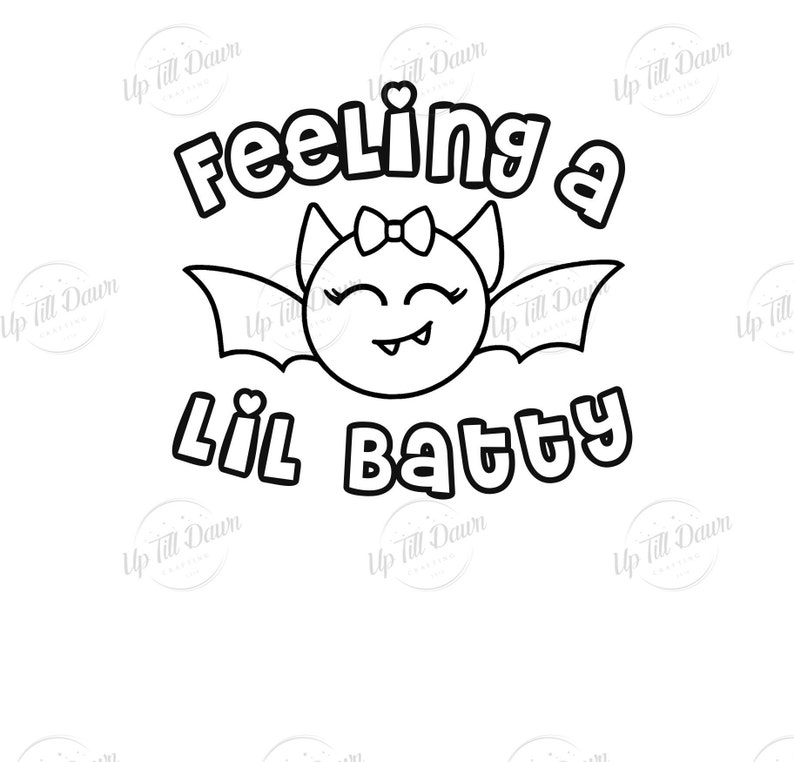 Feeling A Lil Batty SVG Halloween Coloring SVG Bat Coloring - Etsy