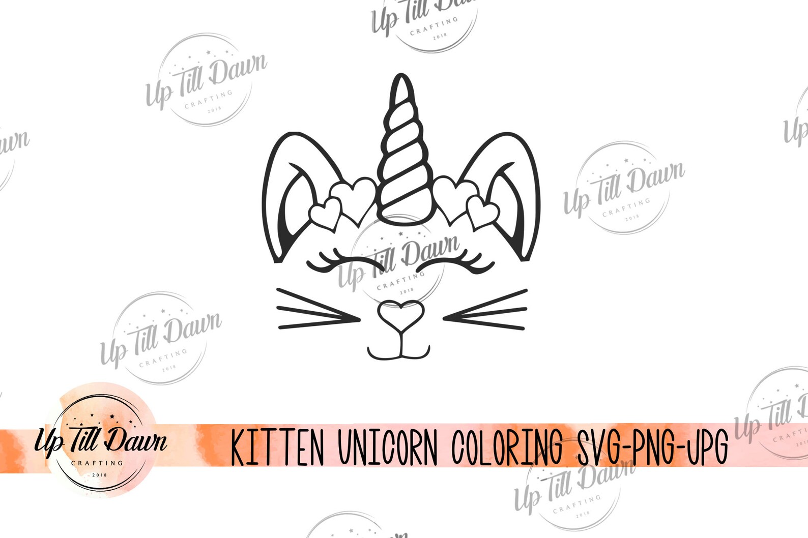 Caticorn Coloring SVG Kitticorn SVG Cat Unicorn Coloring | Etsy