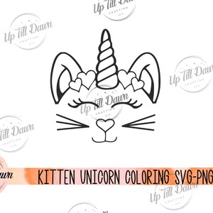 Caticorn Coloring SVG, Kitticorn SVG, Cat Unicorn Coloring Page SVG - Etsy
