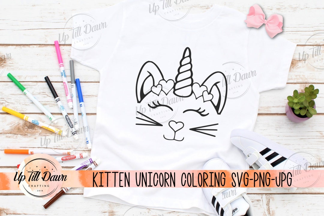 Caticorn Coloring SVG, Kitticorn SVG, Cat Unicorn Coloring Page SVG - Etsy