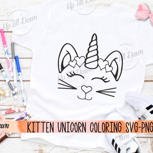 Caticorn Coloring SVG, Kitticorn SVG, Cat Unicorn Coloring Page SVG - Etsy