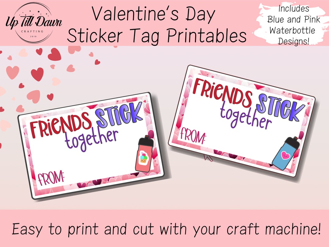 Sticker Valentine Tag Printable, Friends Sticker Valentine PNG ...