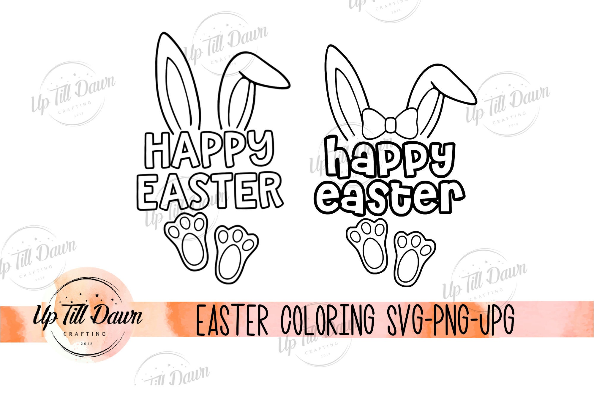 Happy Easter Coloring SVG Easter Coloring SVG Easter Bunny - Etsy