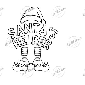 Santa's Helper Coloring SVG, Christmas Coloring Shirt SVG - Etsy