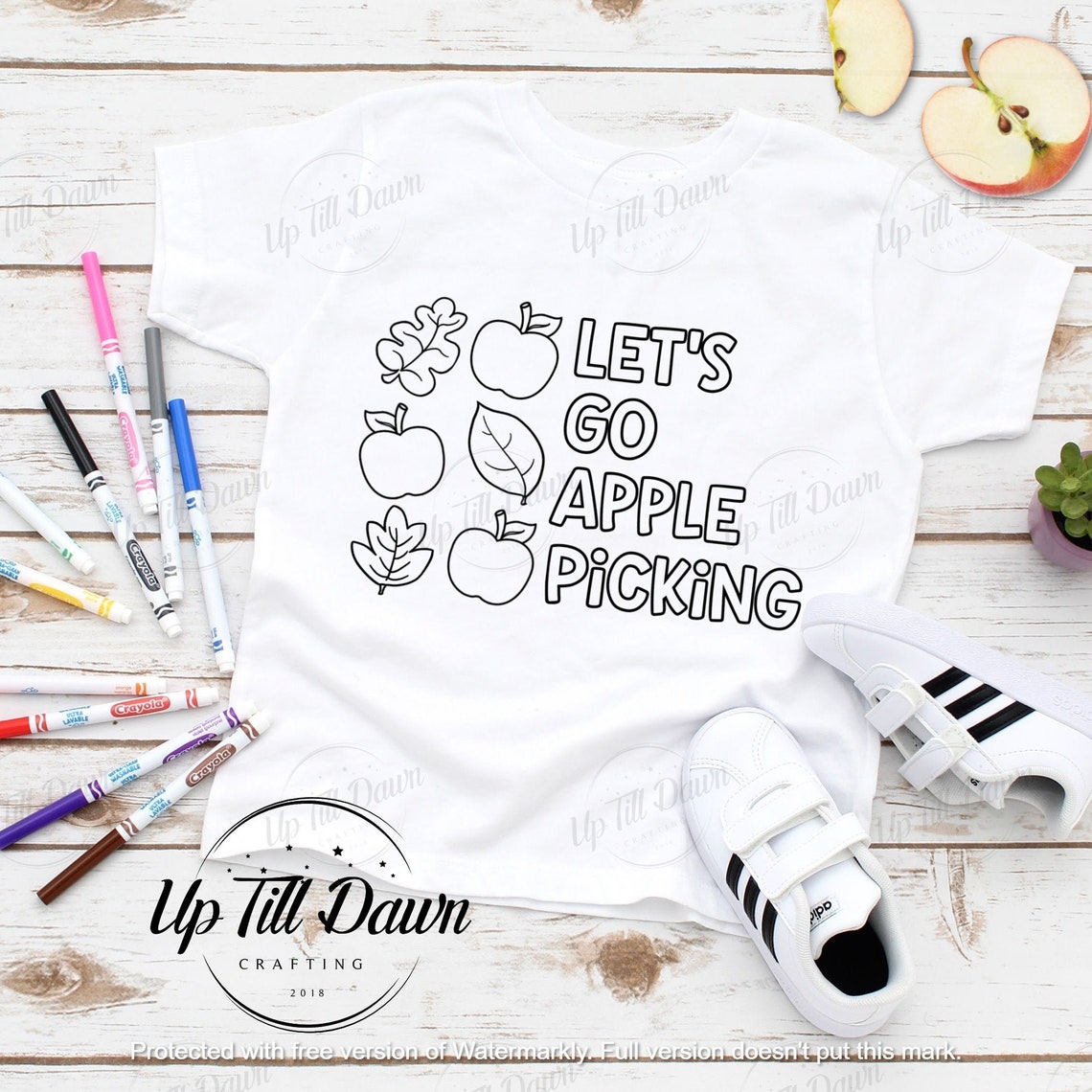 Apple Picking Coloring SVG Fall Coloring Shirt SVG | Etsy