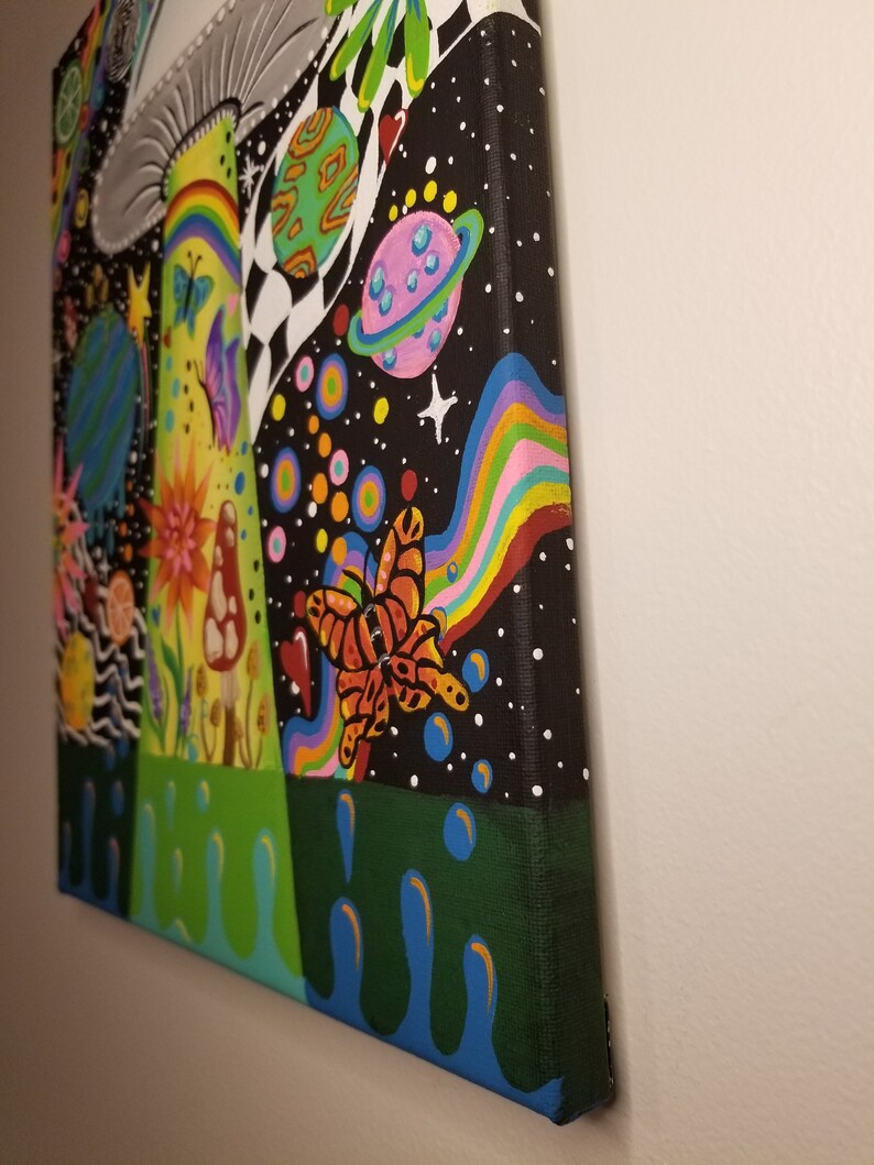 Trippy Spaceship Canvas - Etsy