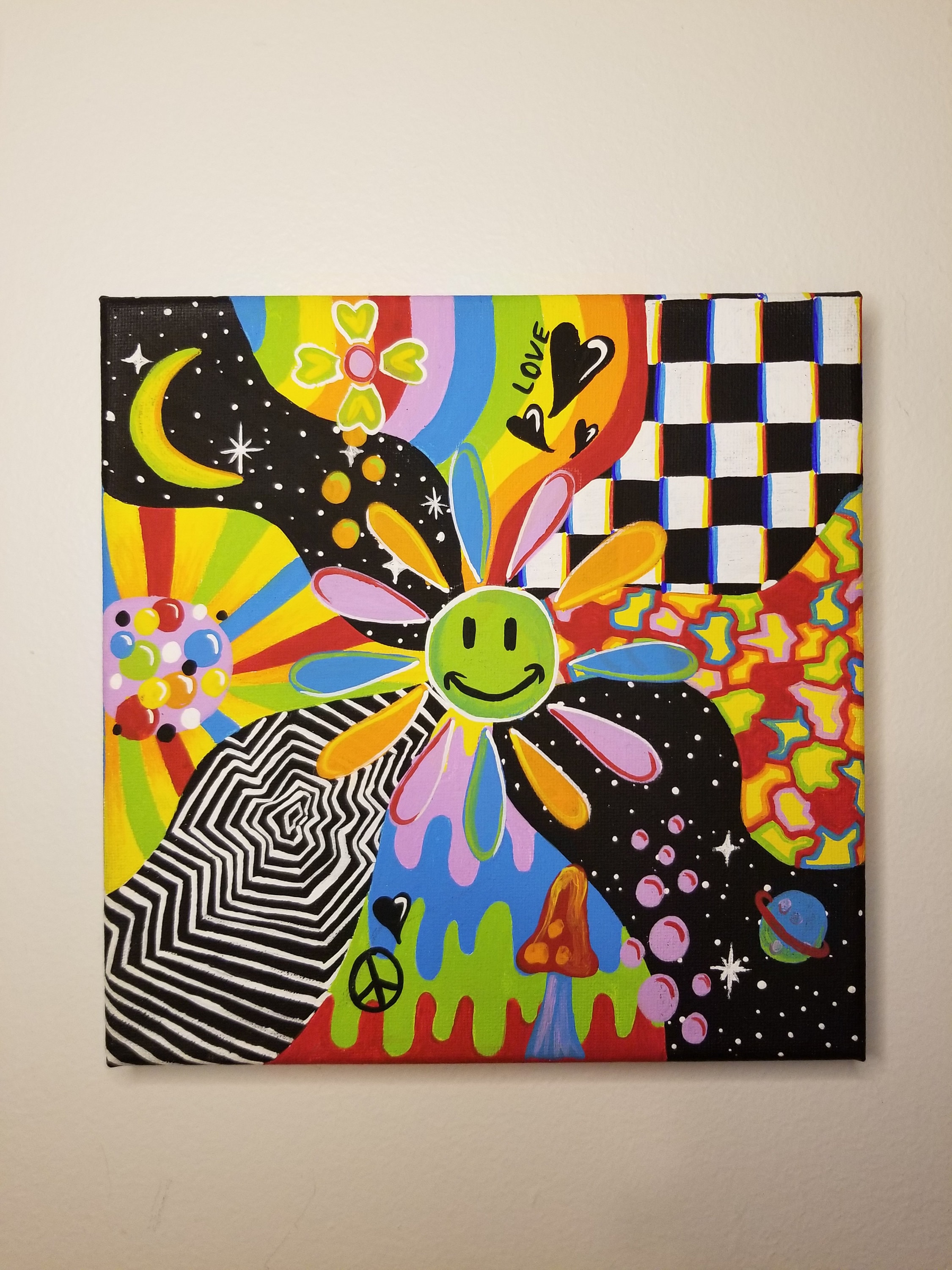 Trippy Flower Canvas - Etsy