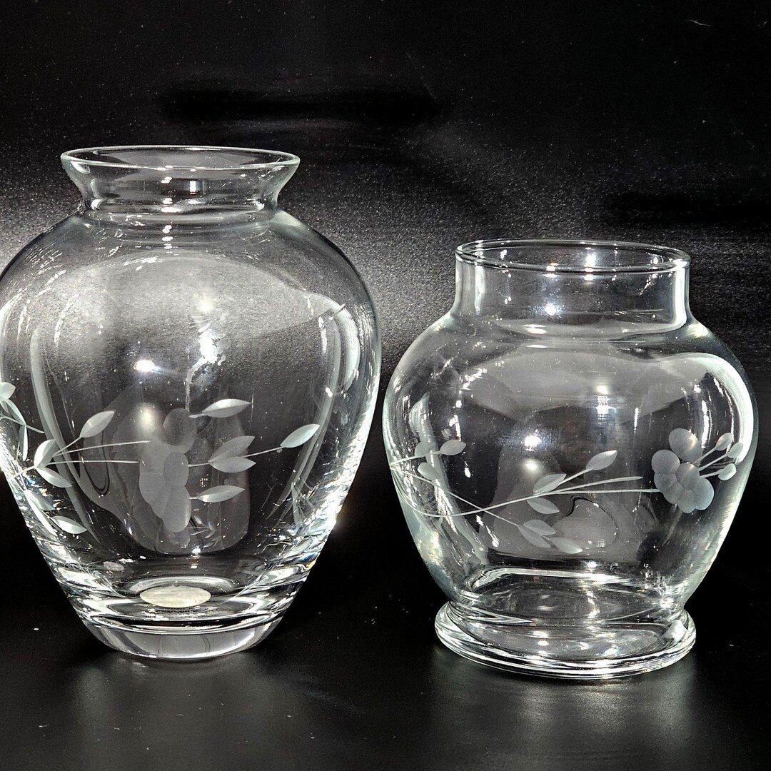Princess House Heritage Vases 3-4.5" Set-2 Vtg 1990s Romantic Crystal ...