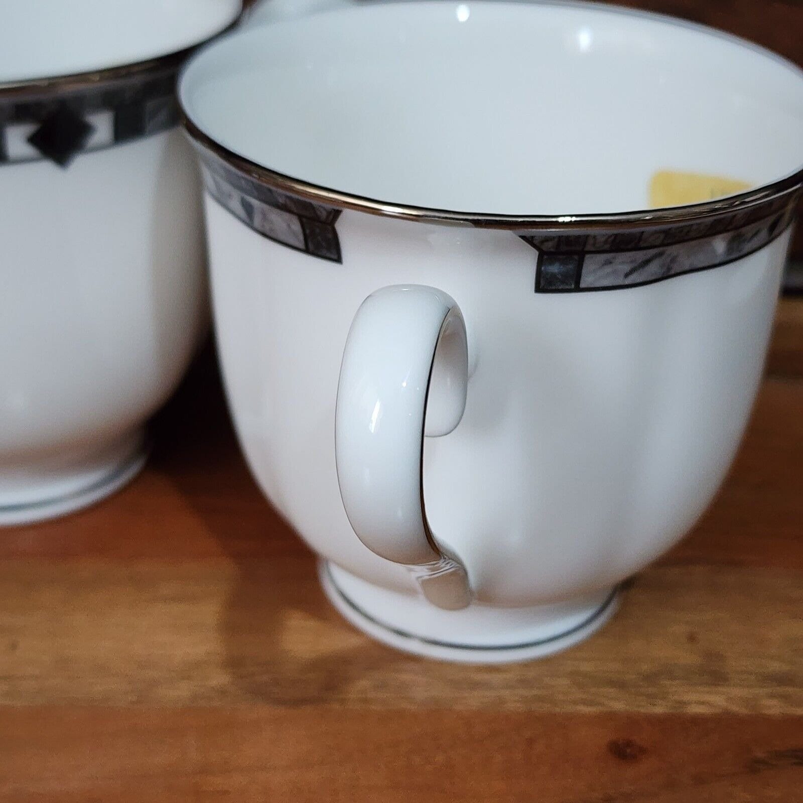 Set of 4 Lenox Debut Collection Kara Teacups Grey Black Silver - Etsy